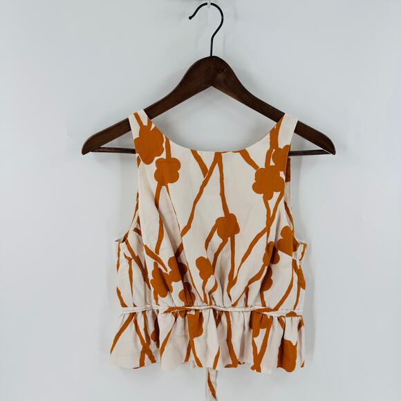Maeve | Tops | Maeve Anthropologie Open Back Peplum Tank Top Rust ...